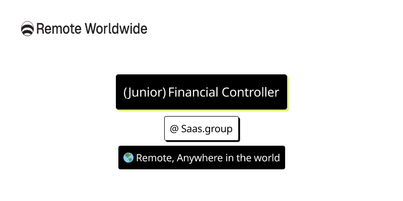 (Junior) Financial Controller - Remoteworldwide